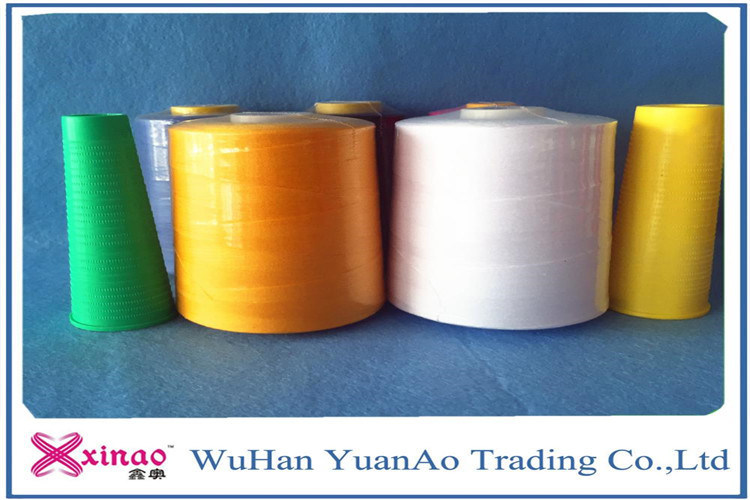 Raw White 100 Polyester Thread , 20S/4 Thick Sewing Thread For Weaving ...