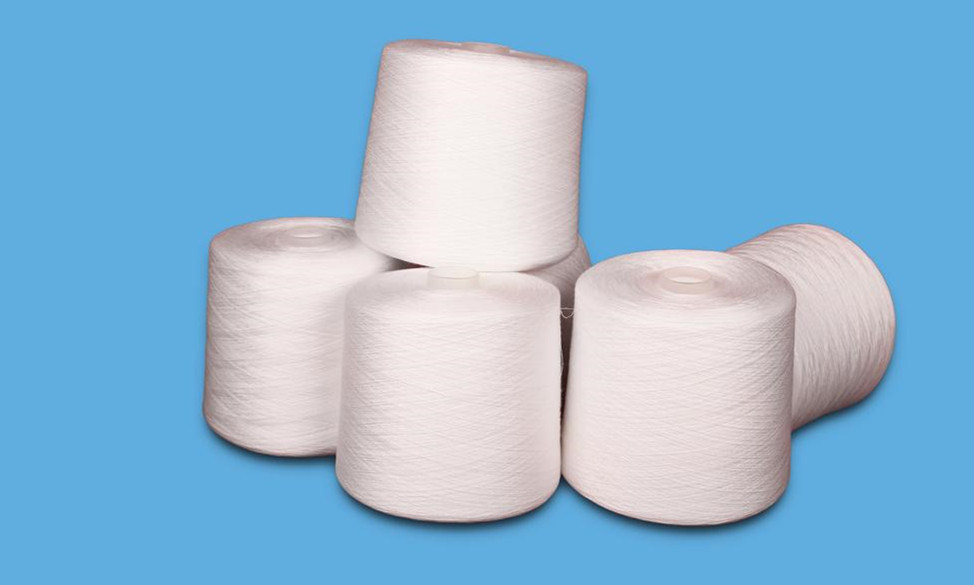 40 / 2 60 / 3 100% Spun Polyester Yarn on Plastic Dying Tube Natural White