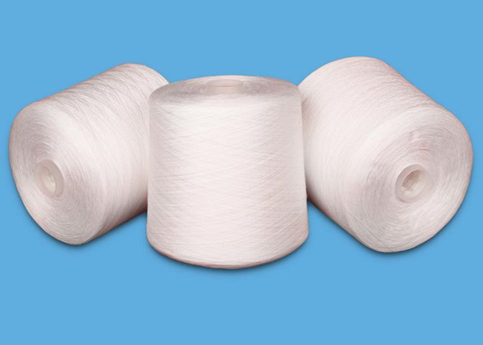 Raw White 100% Spun Polyester Sewing Thread Yarn Count 60/2 Plastic Dye ...