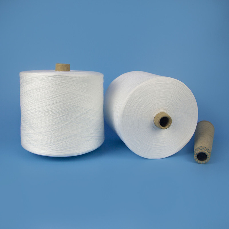 Raw White 1.67KG Paper Cone Polyester Spun Yarn 20s 30s 40s For Sewing ...