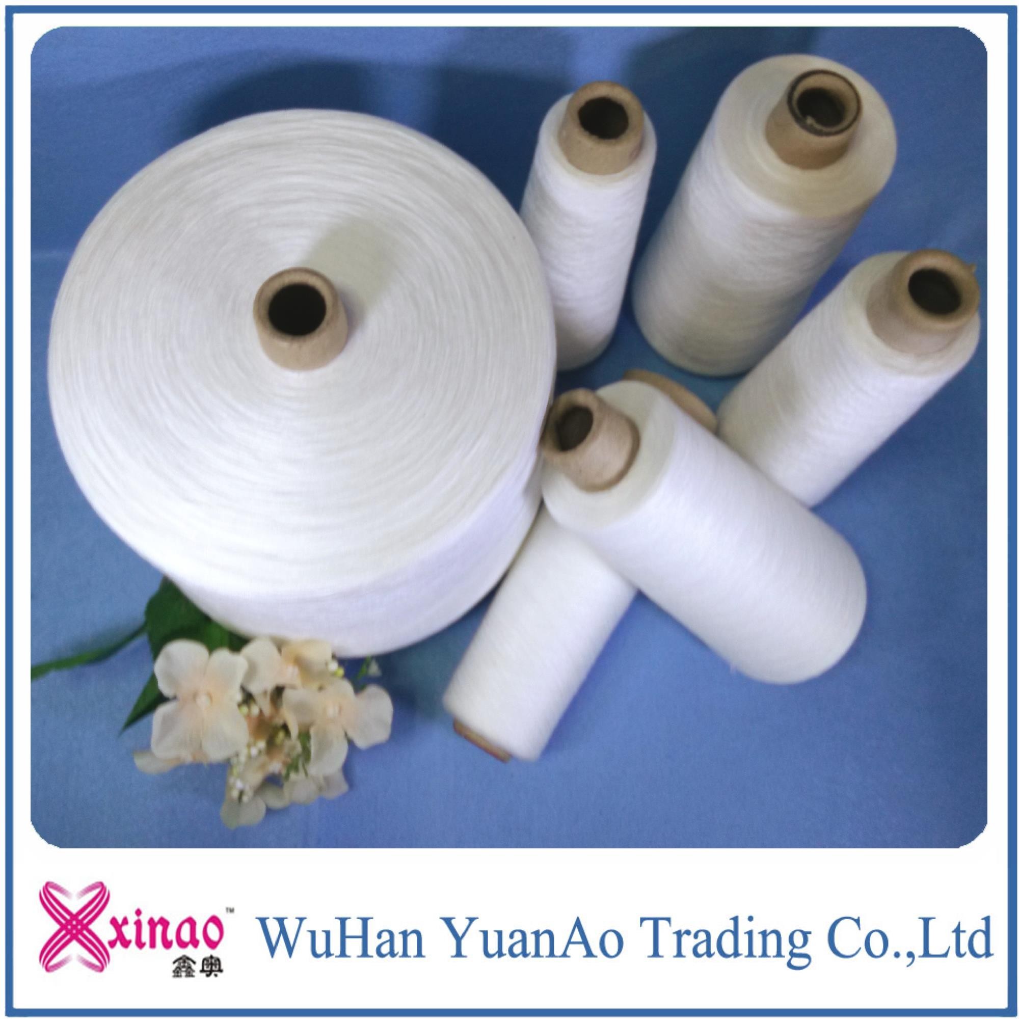 Bright Short Fiber Ring Spun Polyester Yarn , Dyed 100% Polyester ...