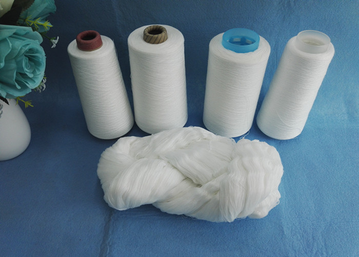 100% Polyester Spun Yarn 52/3 50/3 Virgin Semi - Dull Or Bright Fiber ...
