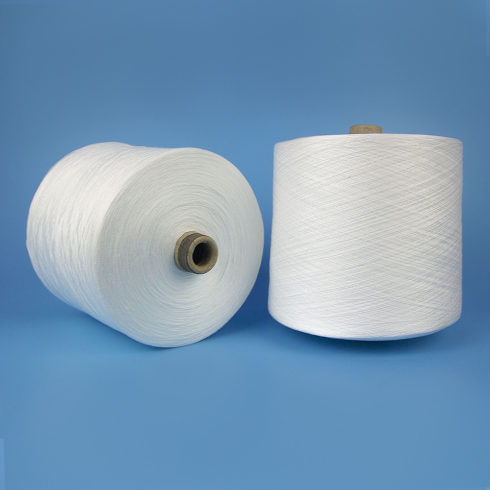 Staple Fiber Polyester Core Spun Yarn 50s/2 Double Twist With High ...